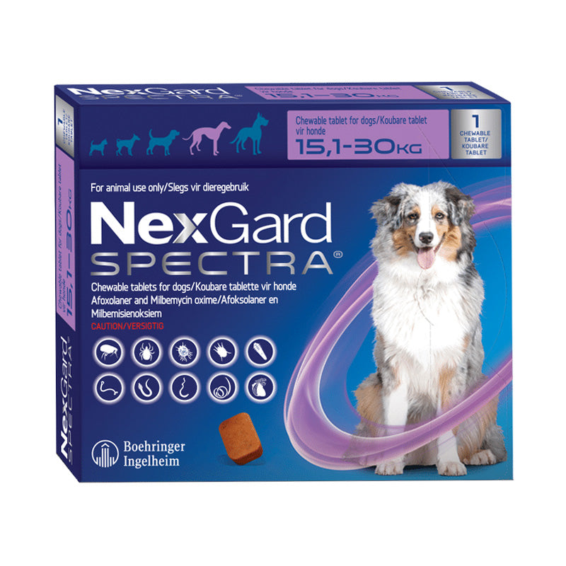 NexGard Spectra Chewable [Select as per your dog's weight] Sold per Ta ...